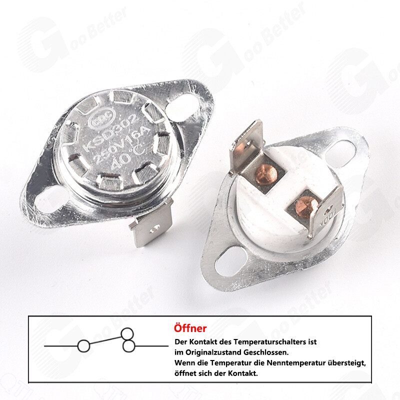 KSD301 KSD302 Thermoschalter Schließer / Öffner Temperaturschalter 40°C - 150°C | eBay