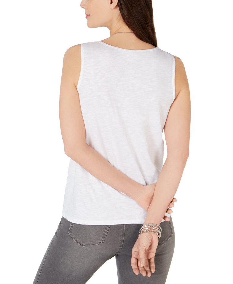 Style & Co Women's Scrunch-Front Tank Top (XX-Large, Bright White ...