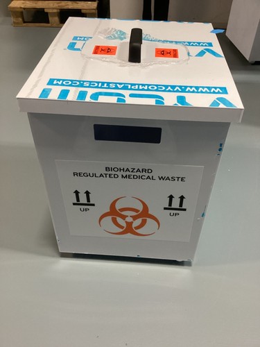 Steel biohazard disposal waste bins with wheels | eBay