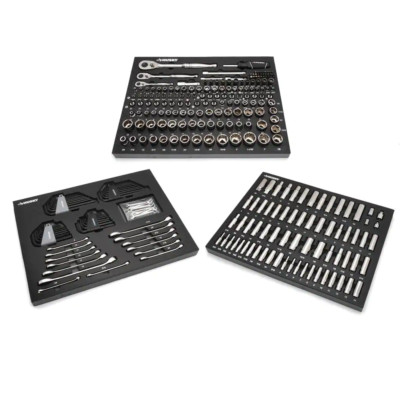 Husky Mechanics Tool Set In Portable EVA Trays (290-Piece) Quick ...