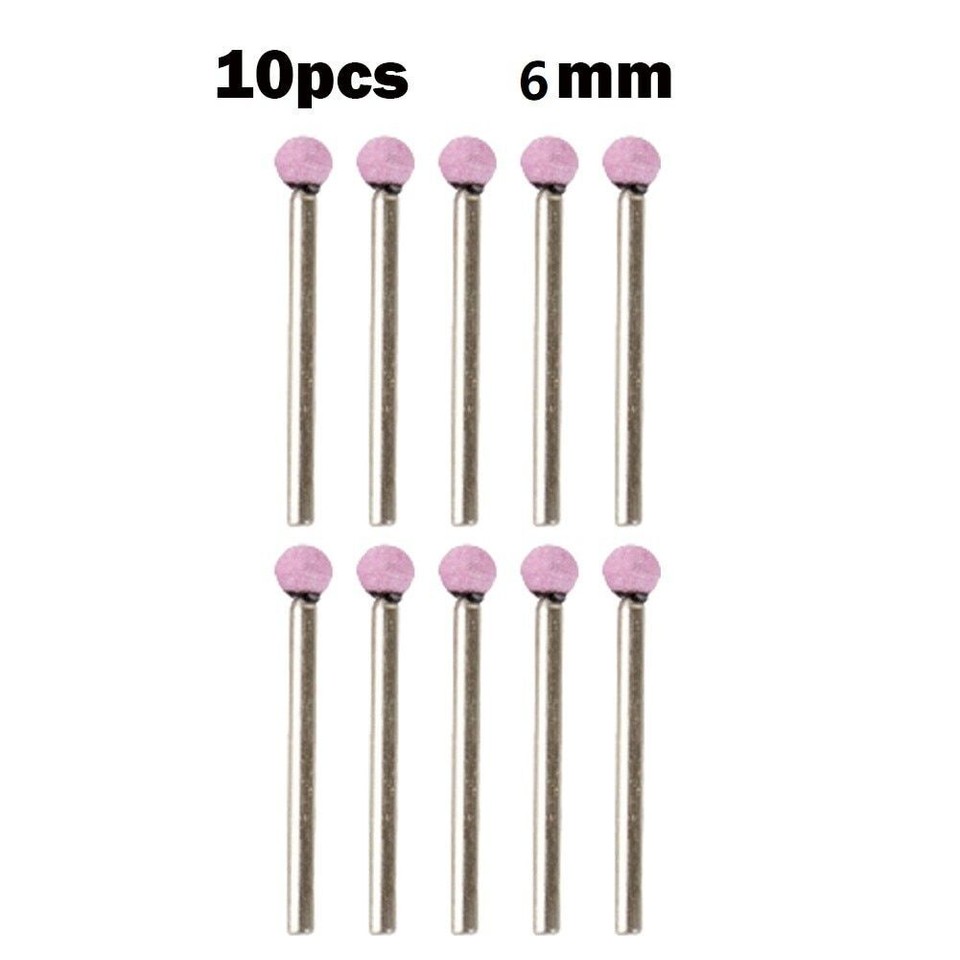 10pcs Abrasive Grinding Head Set 3mm Shank 6-16mm Ball Shape Dremel ...