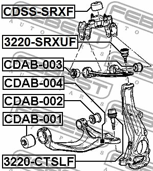 FEBEST CDAB-003 Control Arm-/Trailing Arm Bush for CADILLAC,CADILLAC ...