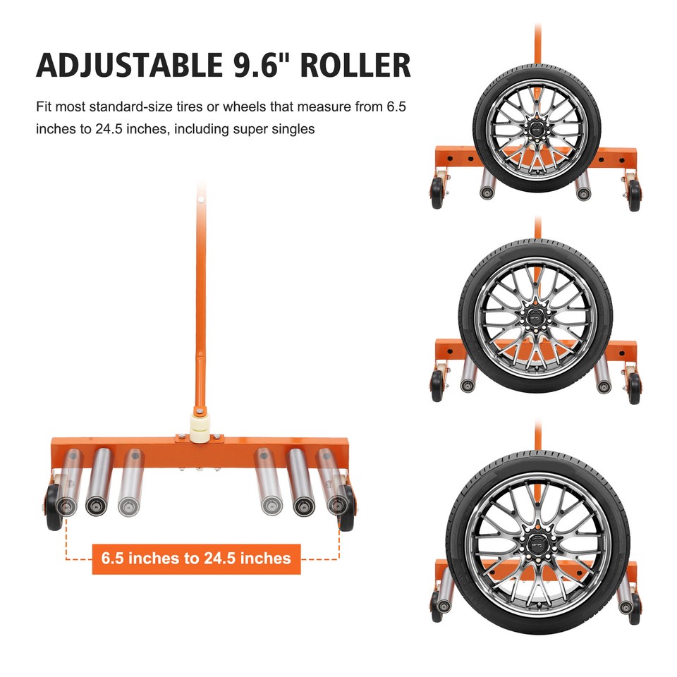 330 LBS Tire Wheel Dolly Heavy Duty Adjustable Rolling Wheel Dolly for ...