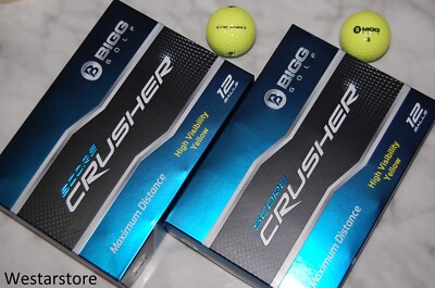 BIGG GOLF Score Crusher DISTANCE 2 DOZEN YELLOW GOLF BALLS Free 2 Dozen ...