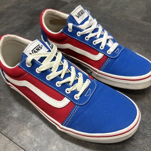 Vans Shoes Youth Size 7 Women’s 9 Lace Up Canvas Red White Blue 500714 ...