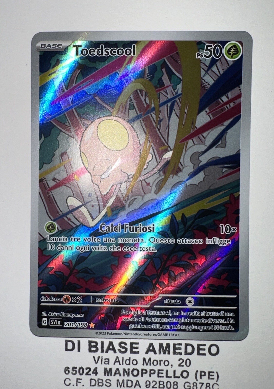 Pokemon Toedscool Full Art 201/198 Écarlate Et Violet Italien NM/Mint ...
