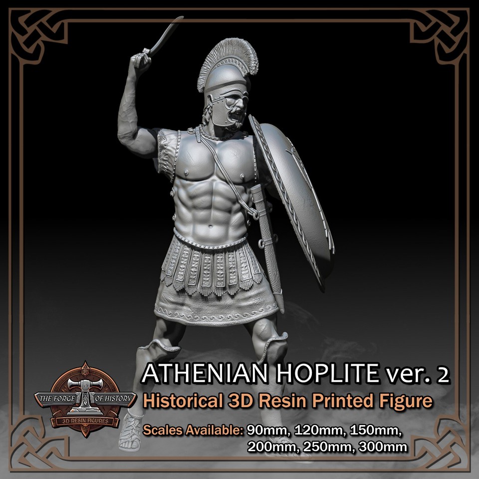 Greek Athenian Hoplite 2 - Scale 1/18 to 1/6 - 3D Resin Printed Figure ...