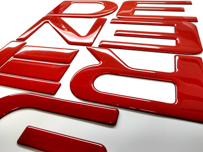 3D RED DOMED RAISED TAILGATE LETTERS FOR RIDGE LN 2024 2026 US MADE | eBay