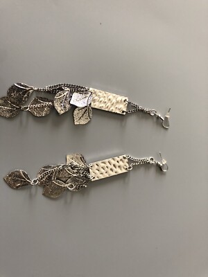 Very Dangly Silvertone Pierced Earrings | eBay