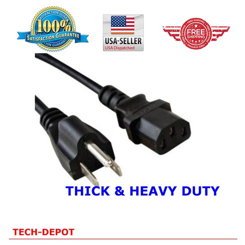 3 Prong Replacement AC Power Cord Cable US Plug for PC Desktop Dell ...