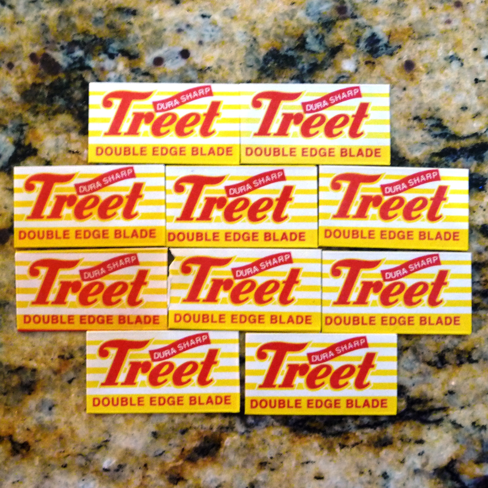 10 Treet Dura Sharp Carbon Steel Double Edge Razor Blades Durasharp for ...