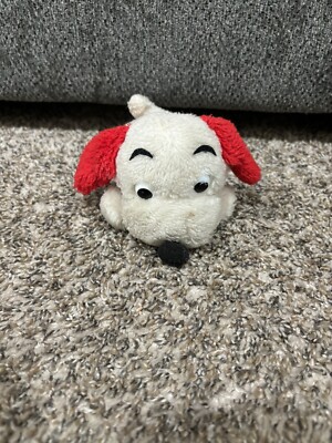 Vintage 1973 Dakin Drooper Dog Puppy White w/Red Ears Stuffed Toy Small ...