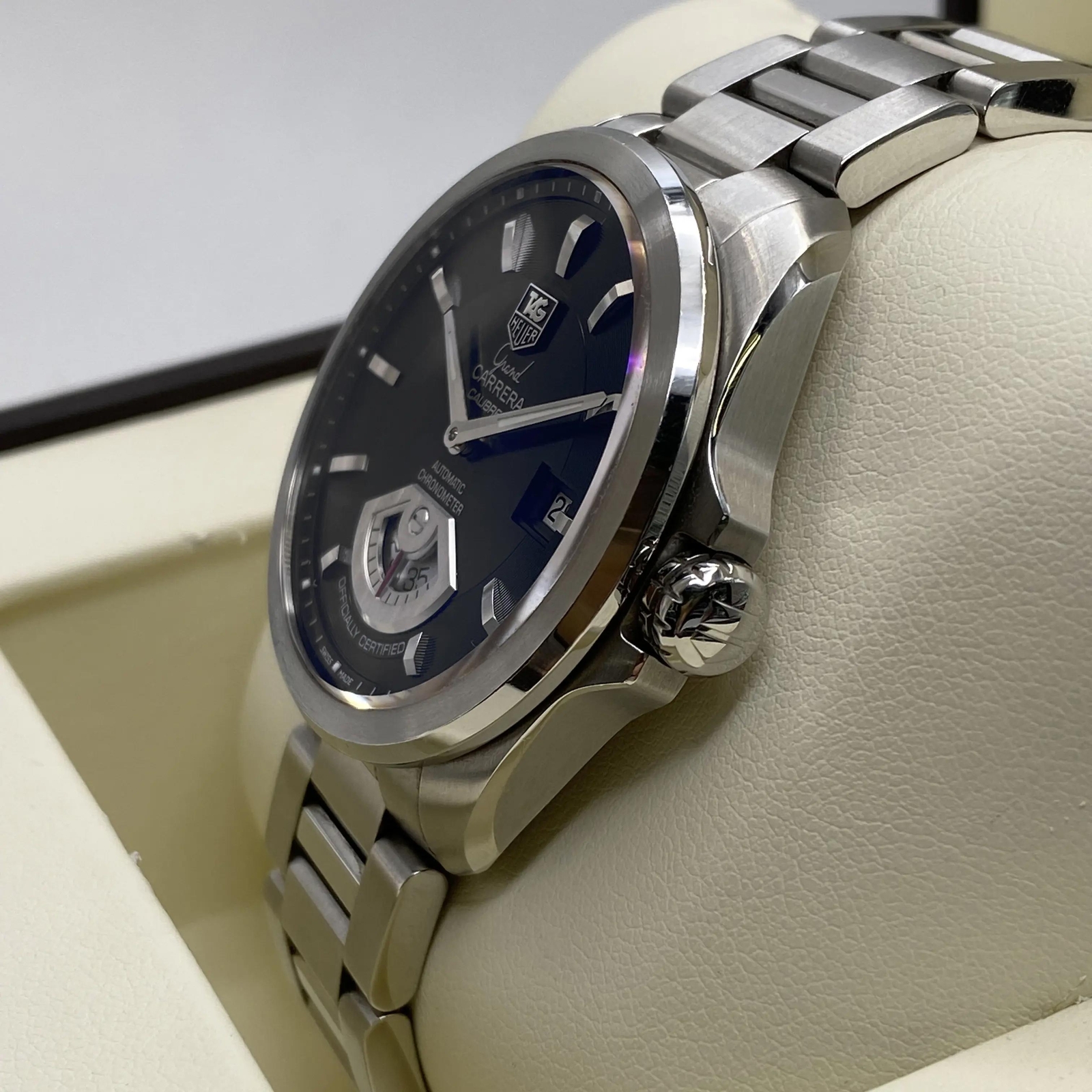 TAG Heuer Grand Carrera Steel Black Dial Automatic Men's Watch WAV511A ...