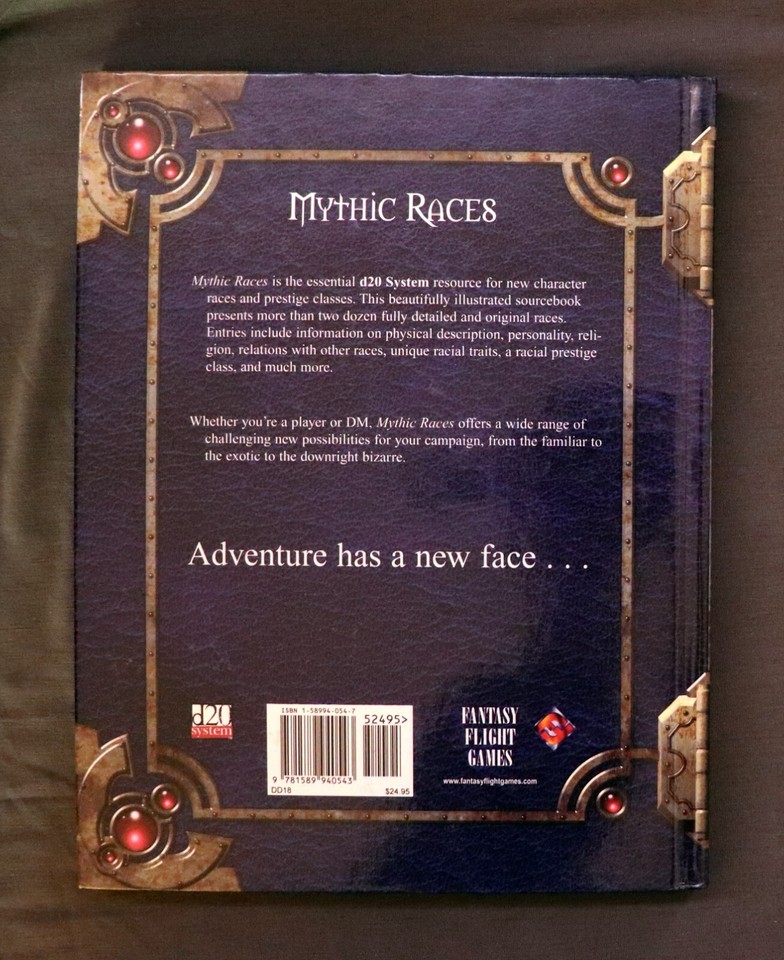Legends & Lairs Mythic Races Fantasy Flight Games FFG D&D d20 3E HC New ...