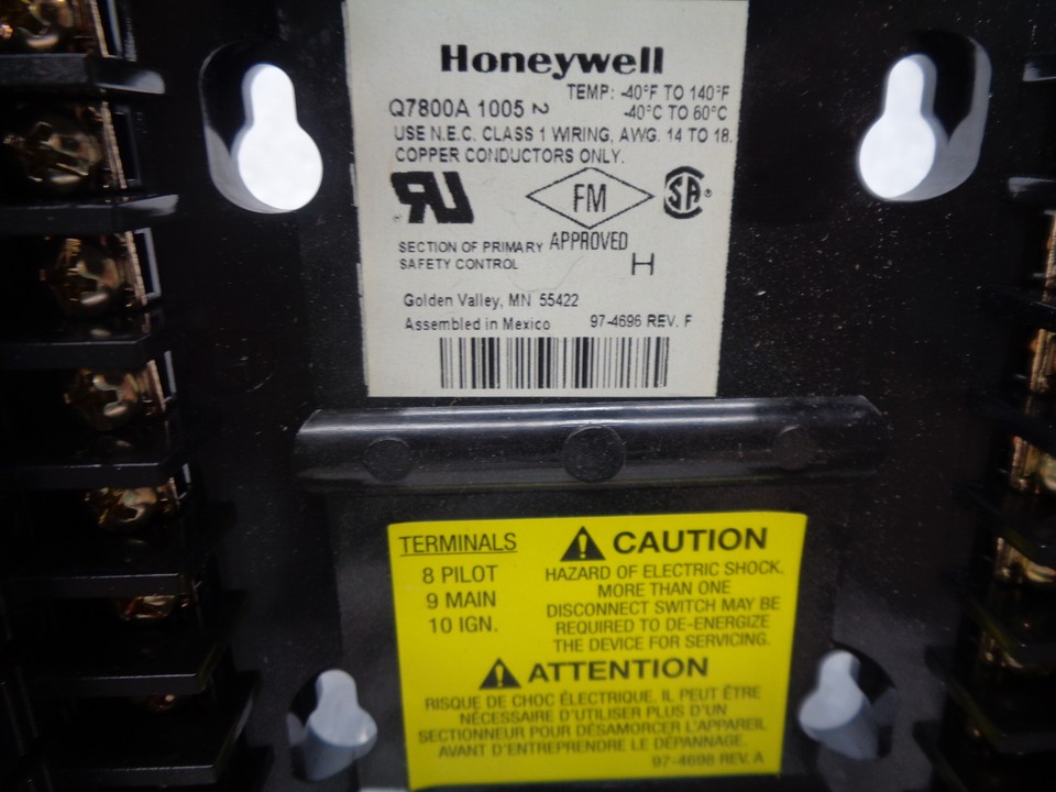 HONEYWELL Q7800A 1005 WIRING SUBBASE NSNP | eBay