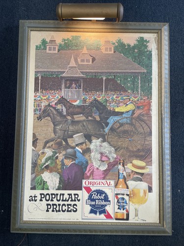 Pabst Blue Ribbon Beer "Harness Racing” Lighted Sign. | eBay
