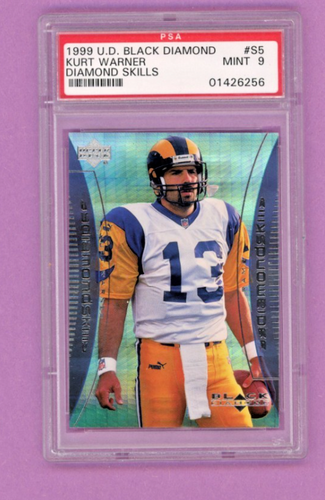 1999 U.D. BLACK DIAMOND Kurt Warner DIAMOND SKILLS Rams RC Rookie PSA 9 ...