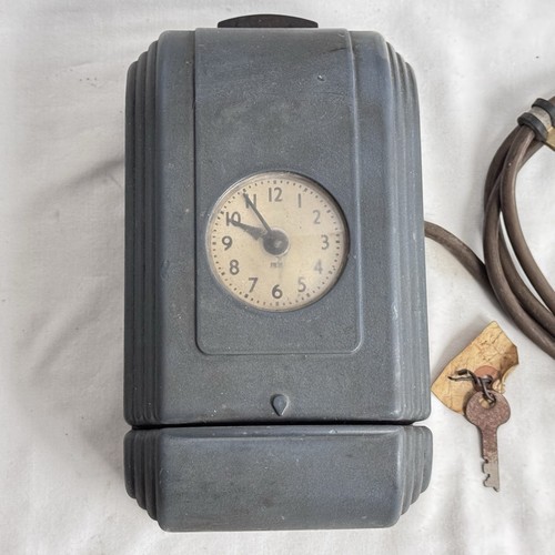 Vtg 1957 IBM Time Punch Clock Recording Division With Key industrial ...