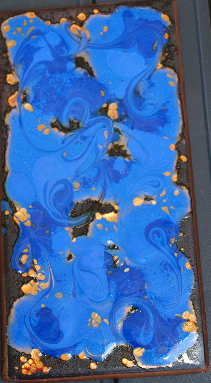 Bild Kunst Emaille DDR Kupfer PGH Ostalgie Platte Deko Design 50er 60er ...