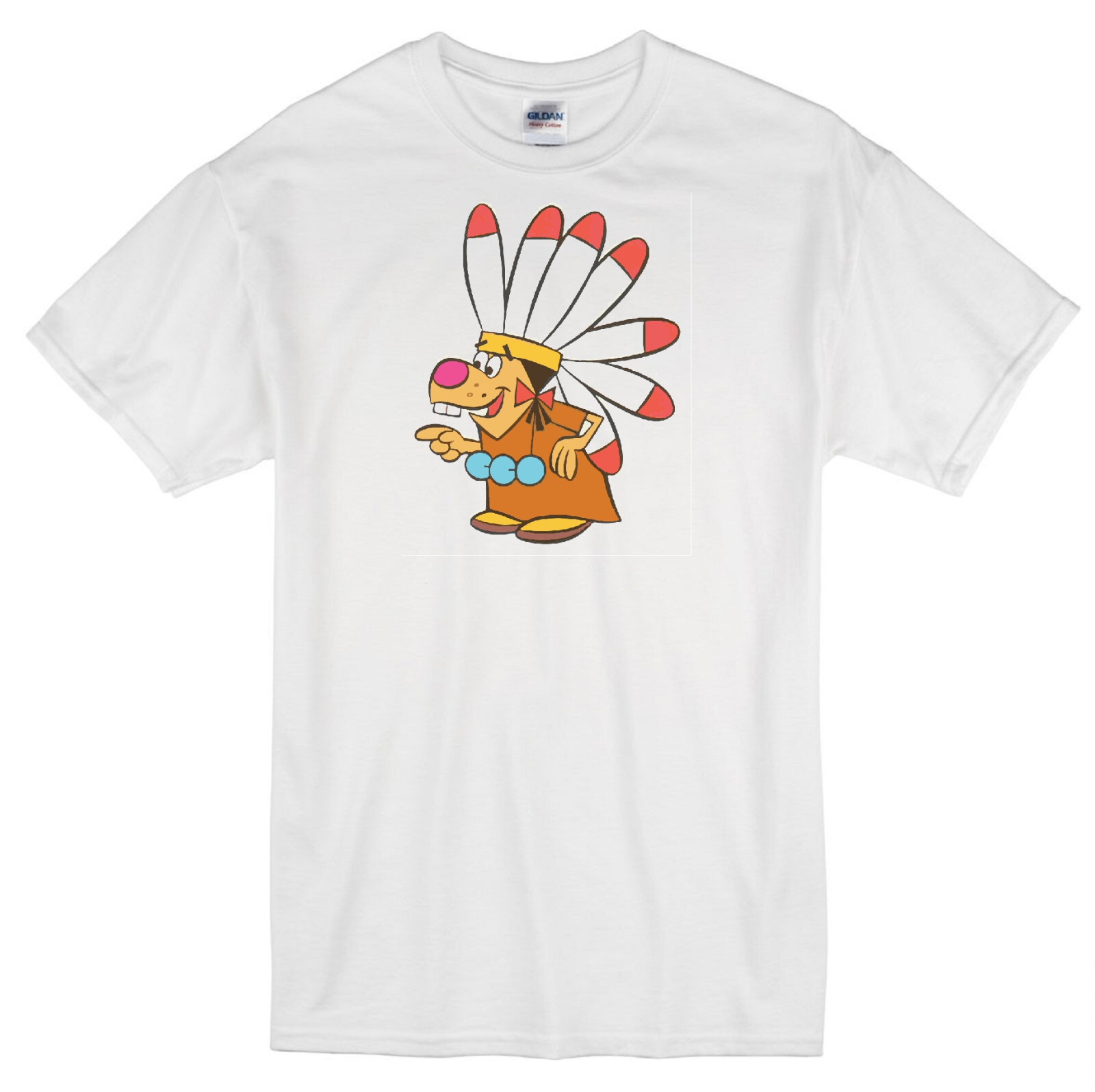 CHIEF RUNNING BOARD GO GO GOPHERS INDIAN CARTOON ANIMATION TV WHITE T ...
