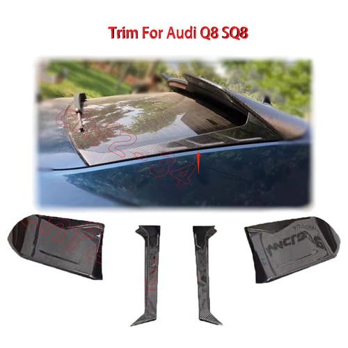 Dry Carbon Rear Roof Spoiler wing & Window Strip Protection Trim For ...