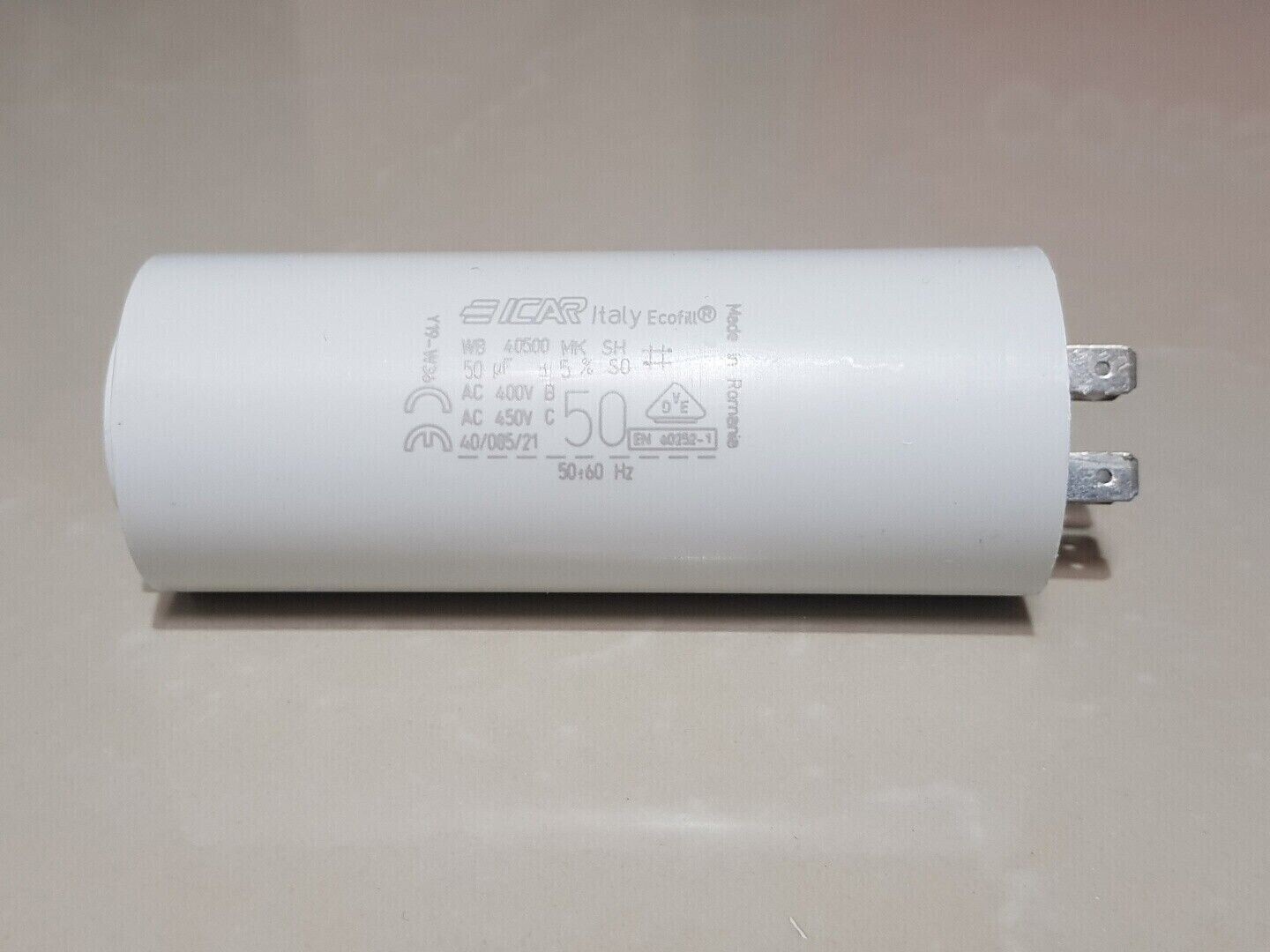 ICAR 50UF running capacitor 450V electric Motor 50/60Hz 4 pin Italy ...