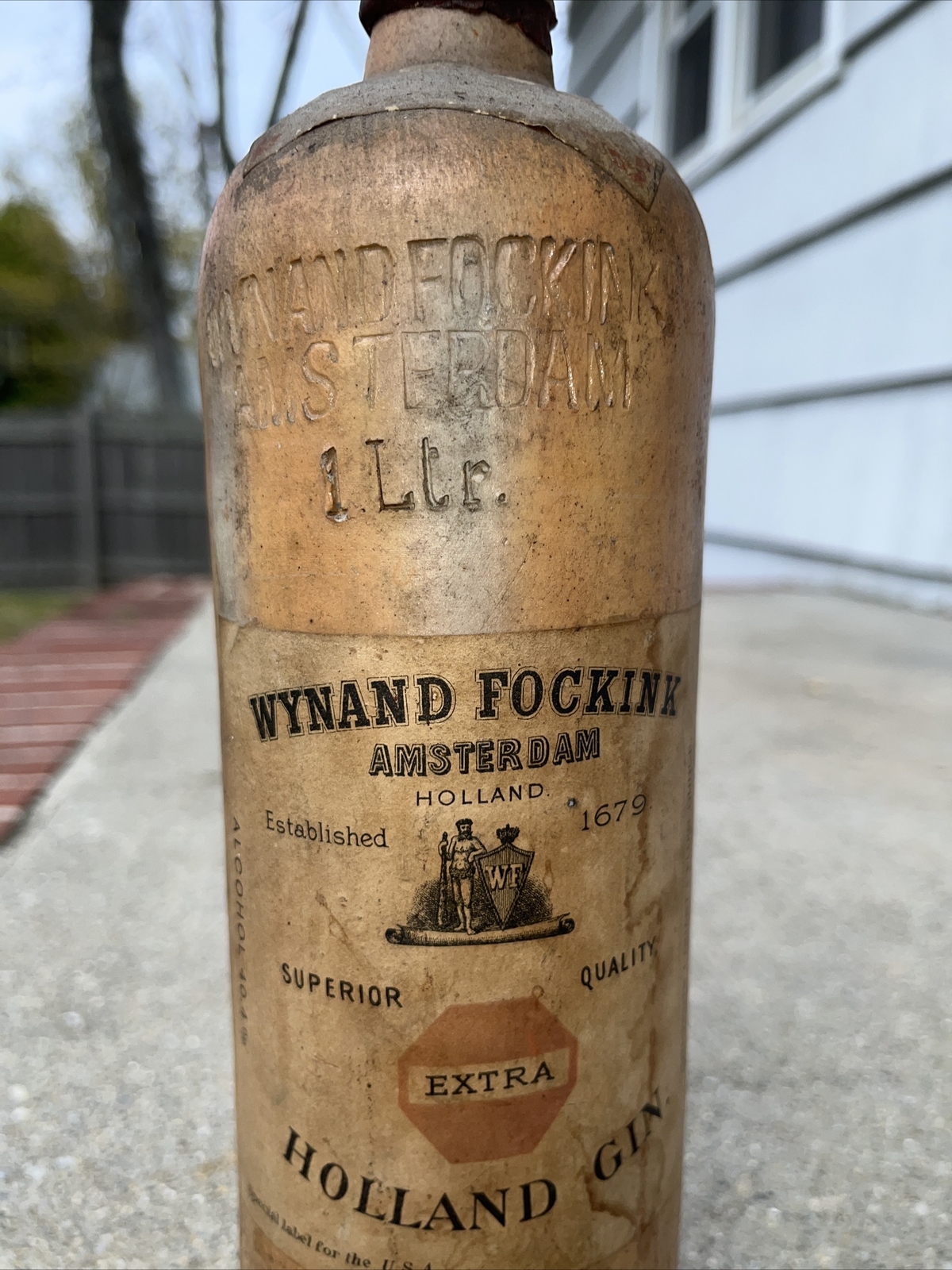 Antique Wynand Fockink Amsterdam Stoneware Pottery Gin Bottle Handle ...