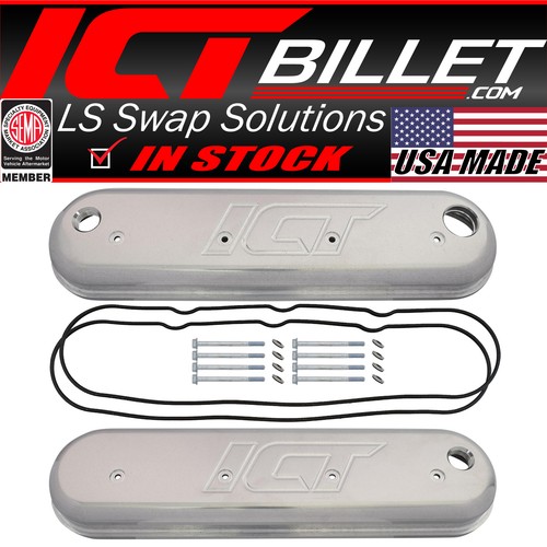 LS Billet Aluminum Valve Cover Set -12orb PCV - LS1 LS2 LSX LS7 LS3 ICT ...