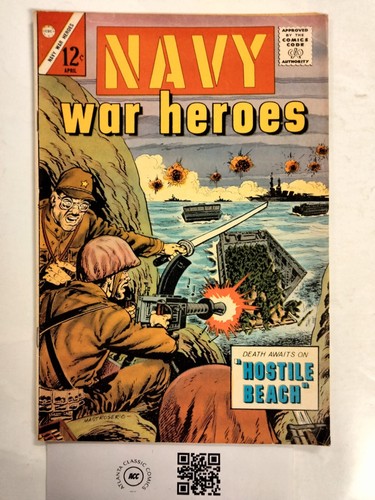 NAVY War Heroes # 7 VF- Charlton Silver Age Comic Book Hostile Beach 3 ...