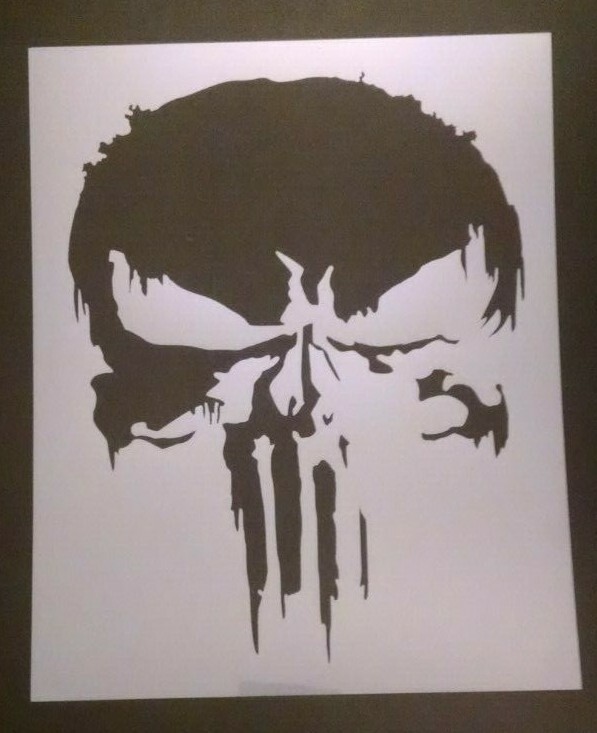 Stencil DISTRESSED PUNISHER Paint Craft Art Template 9.5" x 11.5" | eBay