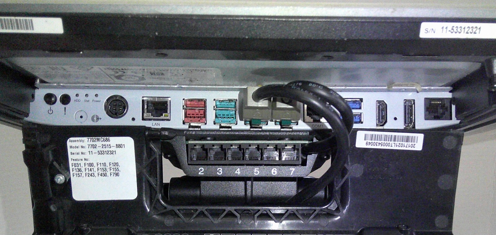 NCR RealPOS XR7 7702-2515-8801 w/7702-K160 Kit, Rear Display &Win 10 ...