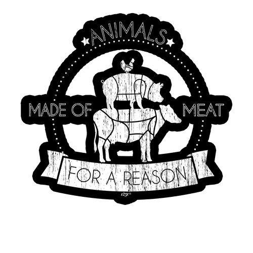 2 x Large Car Stickers - animals made of meat for a reason Decal Bumper ...