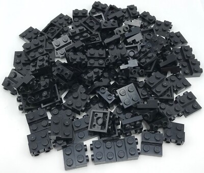 Lego 100 New Black Plates Modified 2 x 2 x 2/3 with 2 Studs on Side ...