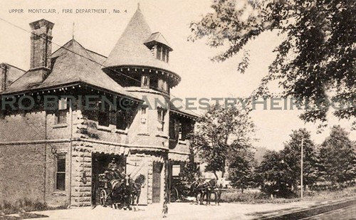 1908 Upper Montclair NJ Firehouse Valley Rd Horses Dog Vintage PC ...