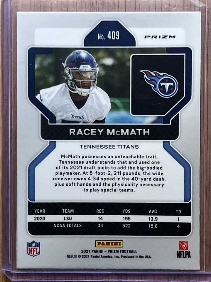 Panini Prizm Racey McMath 2021 Orange Disco RC Tennessee Titans #409 | eBay