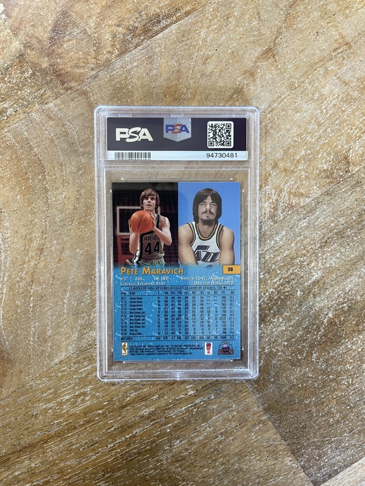 Rare 1996 Topps Stars Finest Pete Maravich PSA 10. Gem! Pistol Pete ...