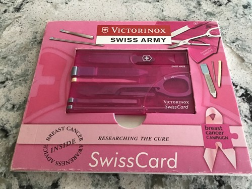 Pink Victorinox Swiss Army Card with eleven essential pocket tools ...