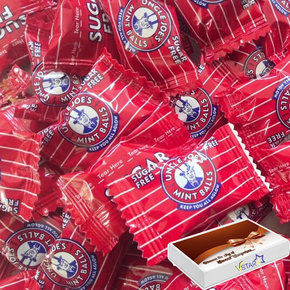 Uncle Joes Sugar Free Mint Balls Traditional Retro Sweet Gift Box 500g ...