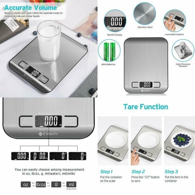 Multiuso Pesa Digital De Peso Pesos Pesas Digitales Bascula Comida Para ...
