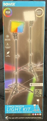 Bower WA-CLKRGB2 Creator LED Light Kit 3000-7000k 480 Lumens 2 Pack ...
