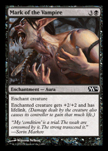 Moderate Play, English MTG Regular Mark of the Vampire Magic 2014 Magic ...