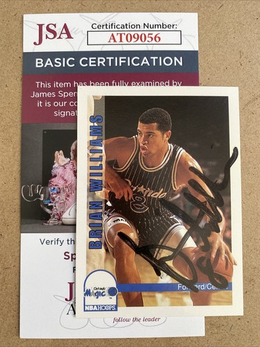 1992-93 NBA Hoops #168 Bison Dele Brian Williams AUTOGRAPHED JSA ...