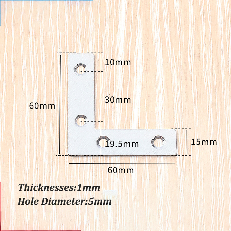 Steel Flat Right Angle Bracket L Shape Corner Repair Brace Mending ...