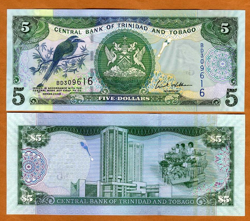 Trinidad and Tobago, 5 dollars, 2006, P-47a, UNC | eBay