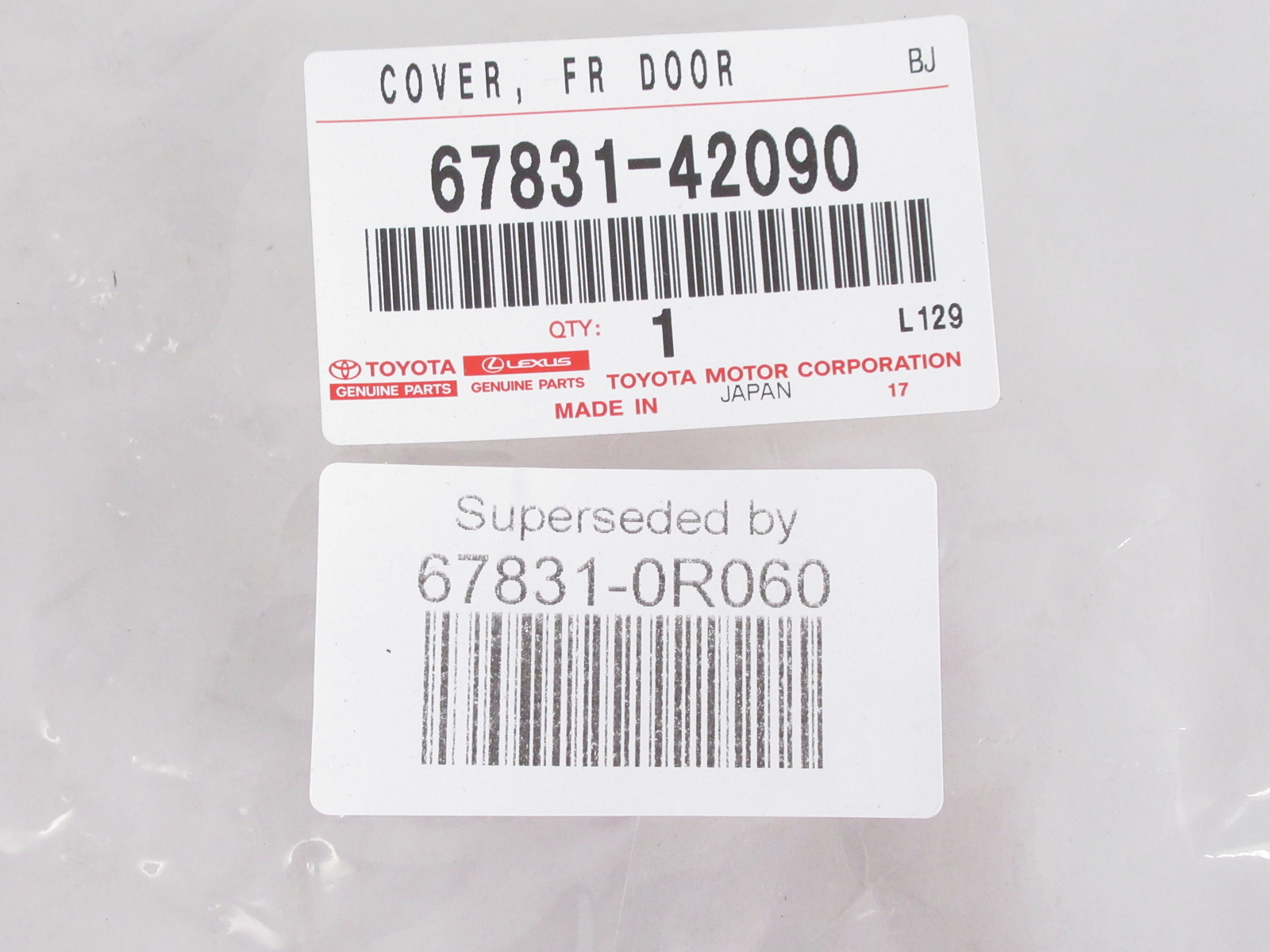 Genuine OEM Toyota 67831-0R060 Passenger Front Door Service Access ...