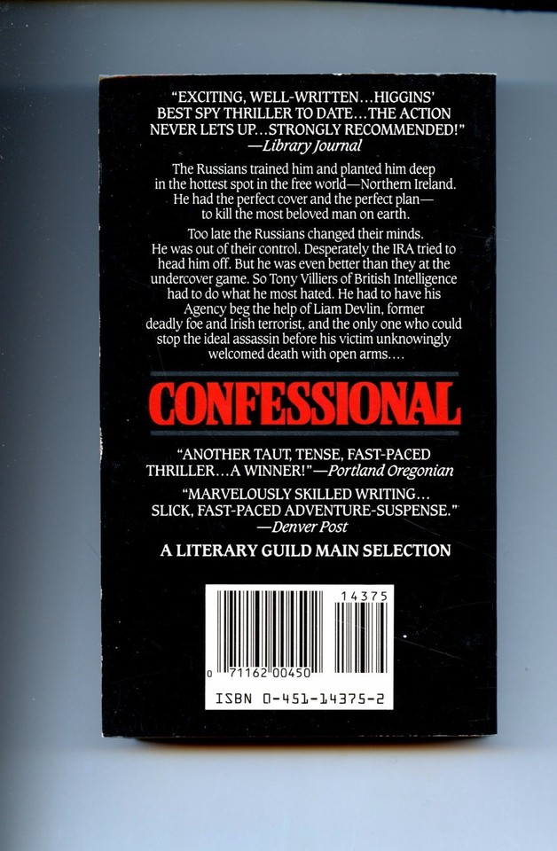 CONFESSIONAL, Jack Higgins, thriller 1st US SB VG | eBay