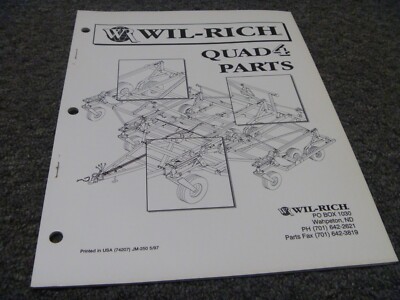 Wil-Rich Quad 4 Chisel Plow Parts Catalog Manual xz | eBay