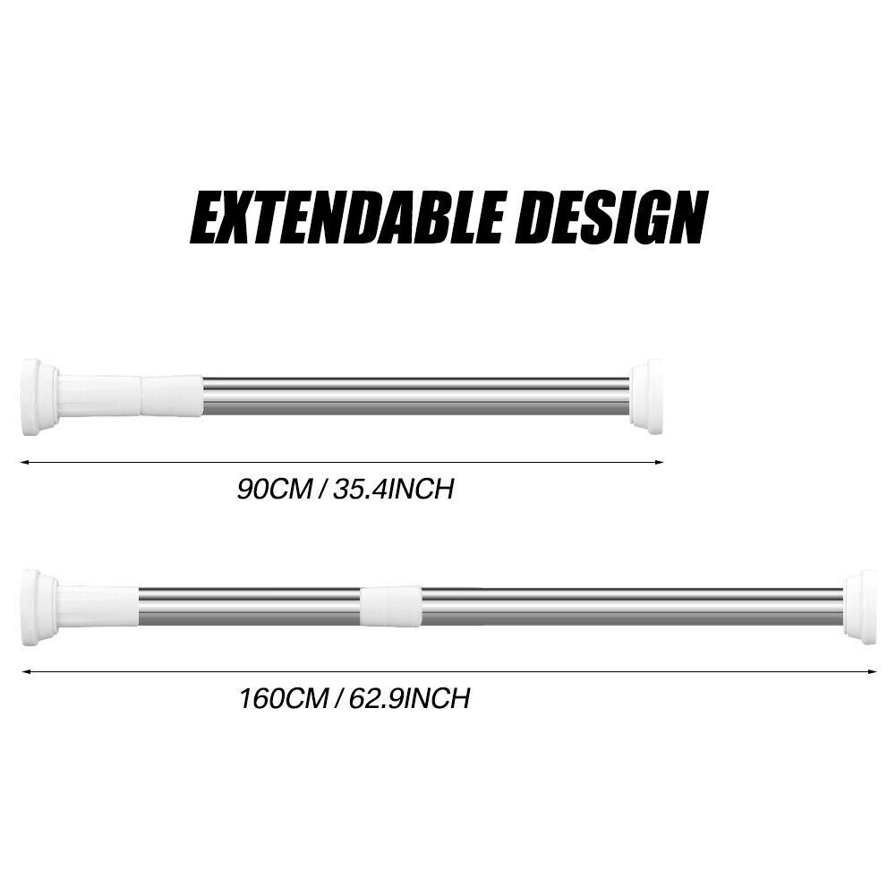 Telescopic Net Voile Tension Curtain Rail Pole Rod Rods Extendable ...