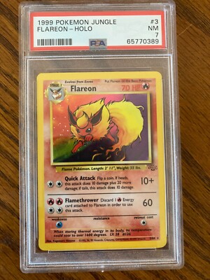 PSA 7 Flareon 3/64 Jungle Holo 1999 WOTC Pokemon NM CGC 0079 | eBay