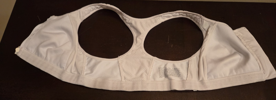 Bali Sports Bra Women's Size Medium White Mesh Back Zip Front Razor ...